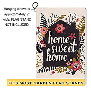 BLKWHT Home Sweet Home Garden Flag Vertical Double Sided Spring Summer Yard Outdoor Decorative 12.5 x 18 Inch