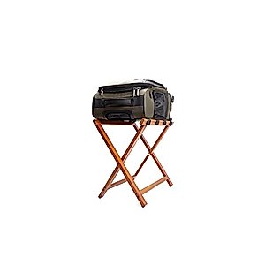 Wholesale Hotel Products - Premium Wooden Luggage Rack, Beautiful Light Mahogany Finish, Large Size, Fits Heavy Luggage, for Guest Rooms, Hotel, Bed Rooms
