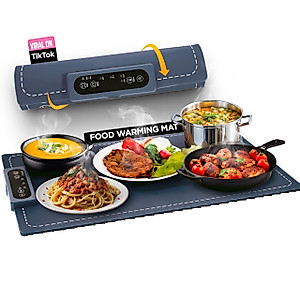 Electric Food Warming Mat 24 x 15 with Adjustable Temperature Controls – Foldable Tray with Non-Slip Surface - Best for Buffet, Family Meals, & Parties – Keeps Food Warm for Hours By ZenOasis