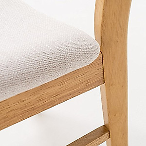 Christopher Knight Home Lucious Fabric / Oak Finish Dining Chairs, 2-Pcs Set, Light Beige