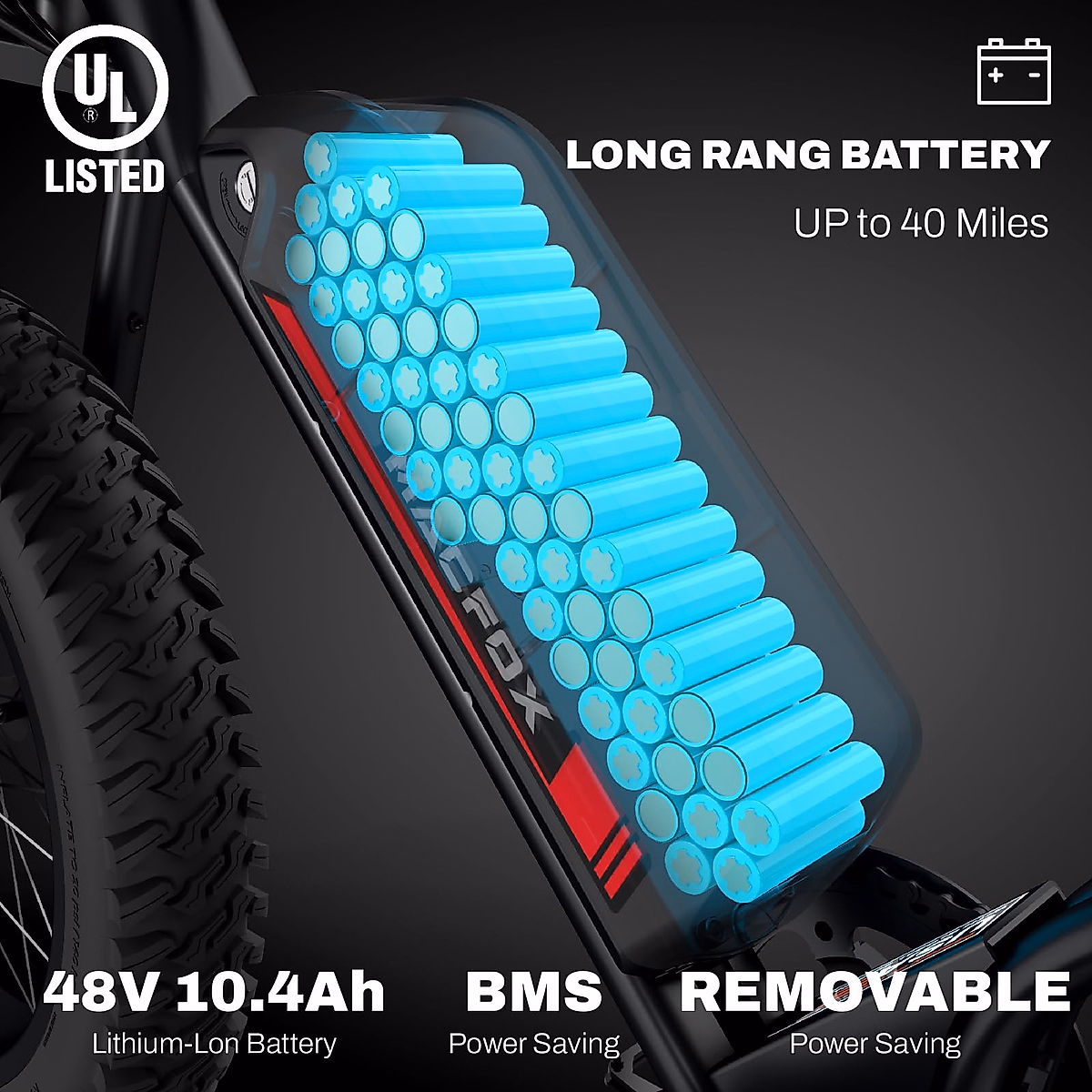 MACFOX Electric Bike for Adults, Ebike 500W/48V/10.4Ah, 20" Fat Tire Electric Bicycles Up to 20MPH & 40 Miles with Retro Motorcycle Design, Removable Battery, 50N.m Max Torque（Fenders）