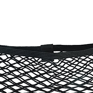 2PCS Small Cargo Net Pocket Storage Mesh Net Elastic Stretchable Automotive Cargo Nets Storage Pouch with 8 Mounting Screws and Hooks for Truck Car SUV RV Boats (17.7 x 9.8 Inches)