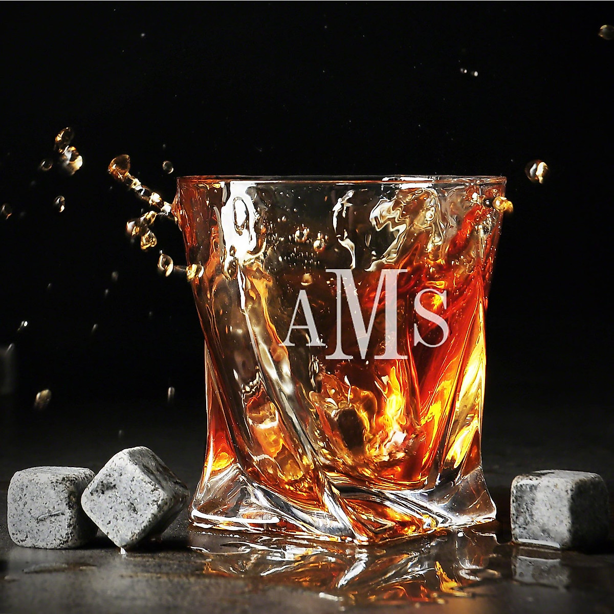 Personalized Twist Whiskey Glasses, Set of 4 (Custom Product)