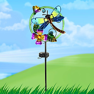 Elfengarden Garden Solar Lights Pathway Decorative -Garden Stake Metal Lights Yard Art Waterproof LED Garden Lights for Patio Yard Walkway Pathway Lawn Decorations (Butterfly)