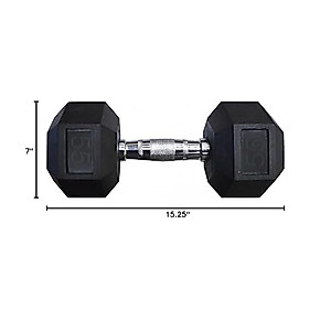 Rage Fitness Rubber Coated Dumbbell - No Roll Design Easy-Grip Steel Knurled Handle, Weights Dumbbell Set for Strength Training, Workouts - Ideal Weights Set for Home Gym - SOLD INDIVIDUALLY - Black (55 LB)