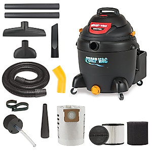 Shop-Vac 9601806 Industrial Wet Dry Pump Vac, 18 Gallon, 1.25 Inch Diameter x 8 Foot Hose, 130 CFM, (1 Pack)
