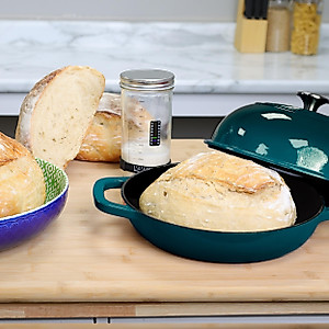 Potted Pans Dutch Oven for Sourdough Bread Baking - 10 Inch Enameled Cast Iron Bread Cloche for Homemade Bread Boule Loaves - Artisan Bakers Ceramic Coated Loaf Pan for No Knead Breads