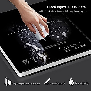 Double Induction Cooktop AMZCHEF Induction Cooker 2 Burners, Low Noise Electric Cooktops With 1800W Sensor Touch, 10 Temperature & Power Levels,Independent Control,3-hour Timer, Safety Lock