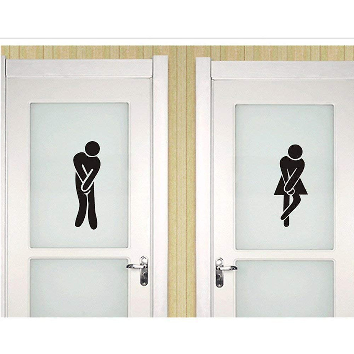 DIY Removable Man Woman Washroom Toilet Bathroom WC Sign, OYEFLY Door Accessories Wall Sticker Home Decor for Kids Living Room Home Decoration (Black)