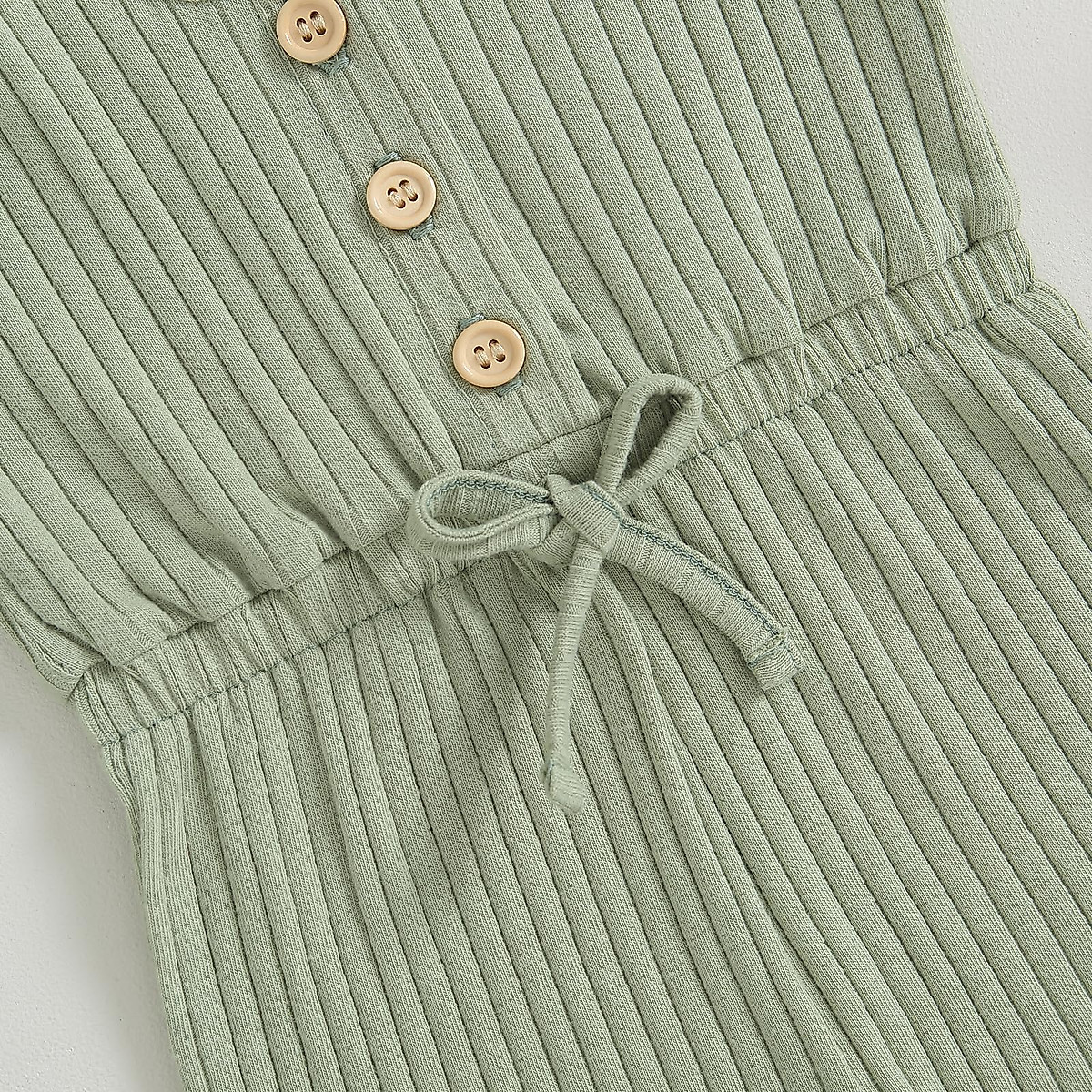 Toddler Baby Girl Summer Outfit Sleeveless Ribbed Romper Solid Color Jumpsuit Overall Shorts Cute Infant Newborn Clothes