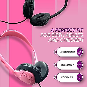 Bulktech Wired On-Ear Leather Headphones with 3.5mm Connector, Bulk ...