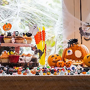 30 Pcs Halloween Fairy Garden Set Miniature Mini Resin Pumpkin Ghost Ornaments Halloween Garden Decoration for Halloween Party Favors Bag Fillers Outdoor Home Garden Decoration