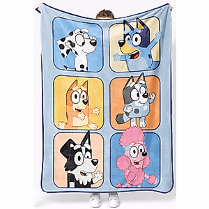 Bluey & Friends Plush Throw Blanket - Measures 46 x 60 Inches - Super Soft & Cozy Fleece Kids Bedding