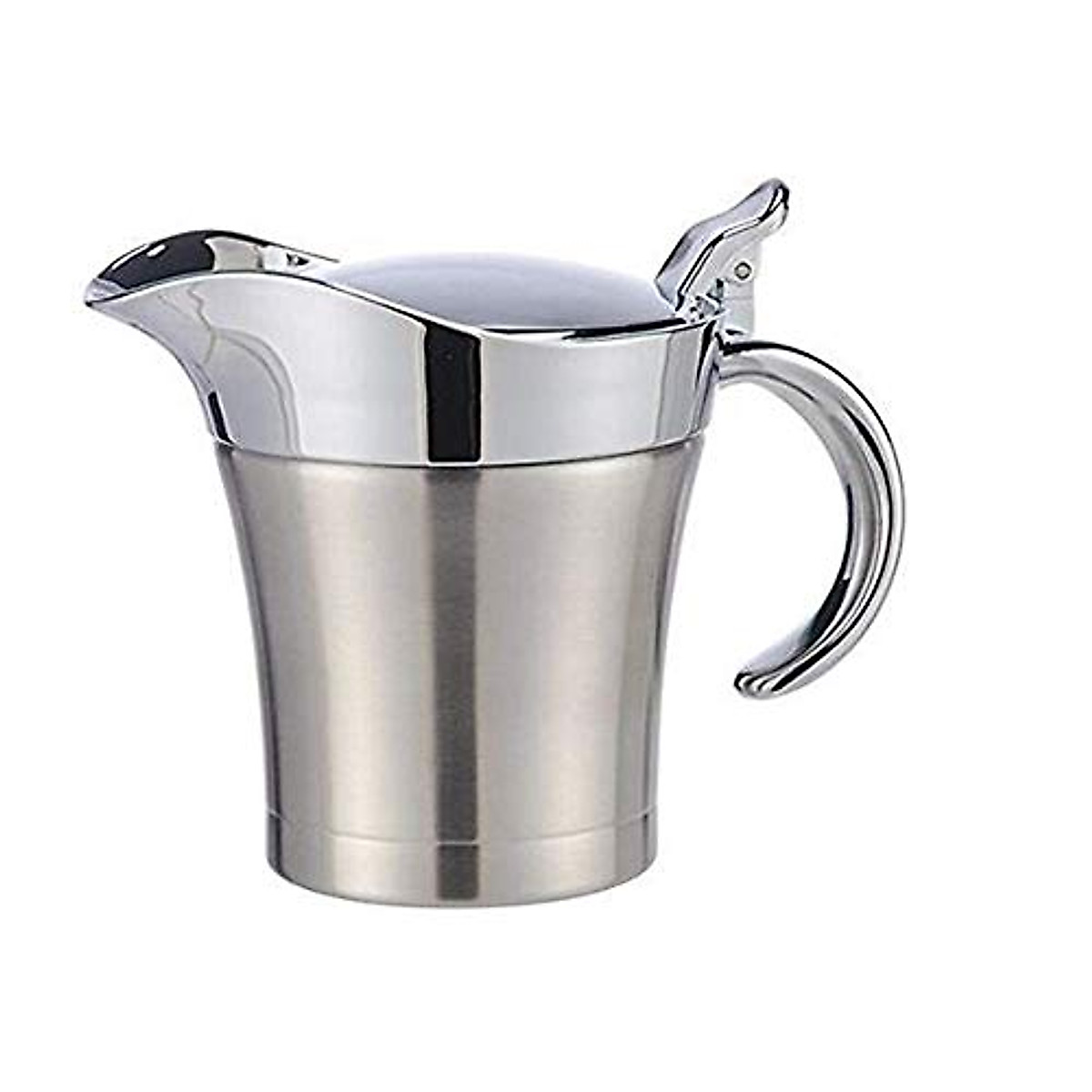 Stainless Steel Double Insulated Gravy Boat with Hinged Lid (16 OZ / 450ML)
