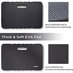 Ohuhu Premium Thick Kneeling Pad, 2-Pack Large Comfortable Gardening Knee Mat with 2 Different Surfaces, Extra Thick Knee Cushion Kneeler for Gardening Work Baby Bath Exercise Praying, 17x11x1.5 Inch