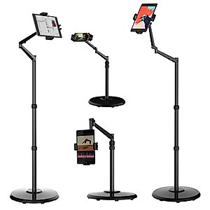 Smatree Tablet Floor Stand, 360 Degree Rotating with Height Adjustable Stand Compatible with 9-13 inch Ipad Pro/Air/Mini 2024, 12.4-11 inch Samsung Galaxy Tab S10/S9/S8, Surface Pro 11, eBook Reader