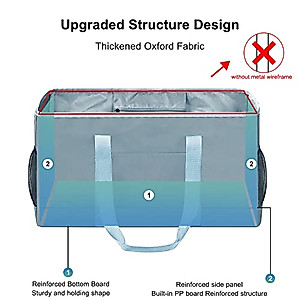 Steranka Extra Large Utility Tote Bag,Large Tote Bag Reusable Grocery Bags Collapsible Tote for Groceries,Storage,Picnic,Beach,Light Blue