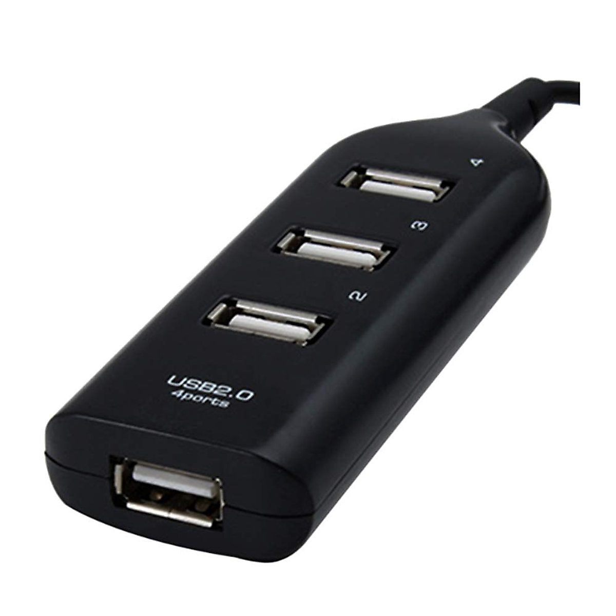 Hub USB 2.0 4-Port Distributor for PC Notebook Computer Notebook Receiver Computer Peripheral Accessories (Black)