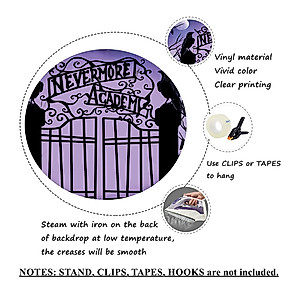 Wednesday Nevermore Academy Backdrop Boys Girls Horror Fantasy Birthday Party Decorations Kids Wednesday Party Banner Supplies Favors 7x5ft