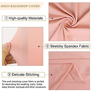 FANPROMS Arch Backdrop Cover Set of 3 Hot Pink Arch Cover Backdrop Fabric 5FT 6FT 7FT Spandex Round Top Arch Stand Covers for Birthday Party Arch Covers Stretchy Backdrop for Prom Reception Decor