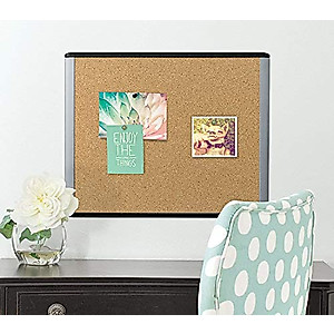 U Brands MOD Cork Bulletin Board, 16 x 20 Inches, Black and Grey Frame (390U00-01)