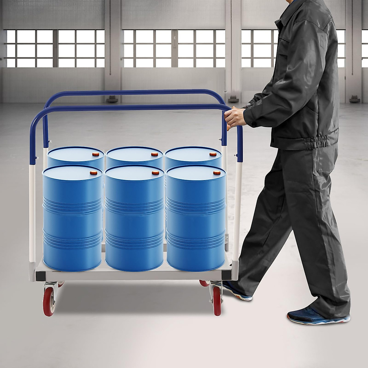 Silencear Steel Frame Panel Truck Cart, Platform Truck Cart with Swivel Casters, Adjustable Panels Heavy Duty Drywall Dolly Cart, 1500 Lbs Load Capacity, 35" x 20" x35"