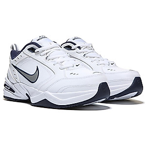 Nike Men's Walking, White Metallic Silver Navy Blue, 9