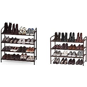 Simple Houseware 4-Tier + 3-Tier Shoe Rack Storage Organizer, Bronze