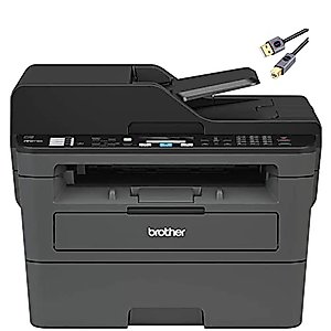 Brother L-2710DW Series Compact Monochrome All-in-One Laser Printer I Print Copy Scan Fax I Wirless I Mobile Printing I Auto 2-Sided Printing I ADF I 32 ppm I ADF + Printer Cable