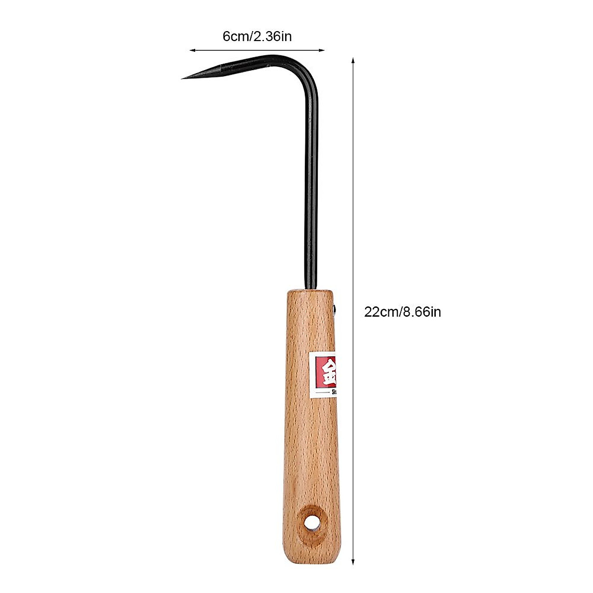 Haofy Bonsai Root Hook, Sturdy Manganese Steel Weeding Hook Bonsai Tools with Comfortable Wooden Handle Gardening Root Pick Tool