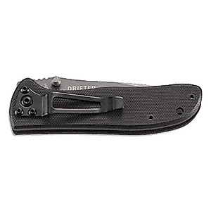 CRKT Drifter EDC Folding Pocket Knife: Everyday Carry, Gray Ti Nitride Blade, Thumb Stud Opening, Black G10 Handle, Pocket Clip 6450K