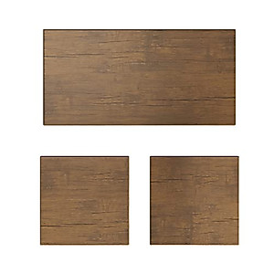 Lavish Home Set of 3 Living Room Tables - Metal Basket Storage with Removable Lids - 2 Small Side and 1 Large Accent Table (Brown/Black)