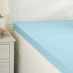 Amazon Basics Twin XL Mattress Topper, Cooling Gel-Infused, CertiPUR-US Certified, 3 Inches, Blue