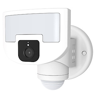 Outdoor Motion Sensor Tracking Floodlight WiFi Security LED Light Camera (White) Versonel Nightwatcher VSL95 Robotic, 1080p, NO Monthly Fees, Free App, Alexa, Google Assistant, Smart Things, 32GB SD