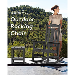 SERWALL Outdoor Rocking Chair Gray