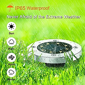 Dersoy Solar Ground Lights, Waterproof Solar Garden Lights, Upgraded Outdoor Garden Waterproof Bright in-Ground Lights, Landscape Lights for Pathway,Yard,Deck,Lawn,Patio,Walkway (12 Pack Warm Light)