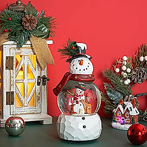 Topadorn Christmas Water Glass Snow Globes with Snowflakes Snow Globe,Music Box Holiday Decorative, Snowman