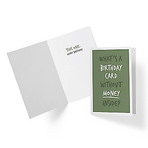 Karto Funny Birthday Card for Men and Women, 5.5 x 8.5 in, Blank Inside or with Happy Birthday Message, Premium 325gsm Cardstock, Red Envelope