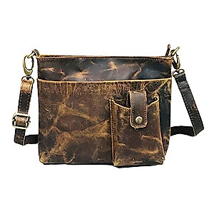 Leather Crossbody Purse for Women- Small Crossover Cross Body Bag Long Over the Shoulder Sling Womens Purses and Handbags