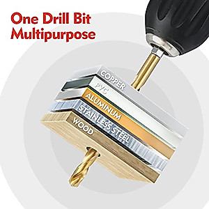 WORKPRO 9-Piece 1/4" Hex Shank Drill Bit Set, Titanium Plating HSS Drill Bits from 1/16" to 3/8" for Metal, Steel, Wood, PVC, Quick Change Design