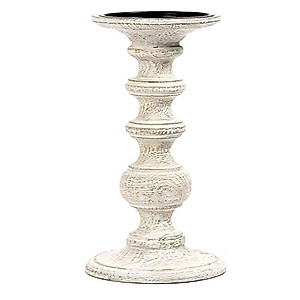 Hosley White Wood Pillar Candle Holder 9 Inch High Ideal Gift for Weddings Special Occasion Spa Aromatherapy Settings Candle Gardens. W1