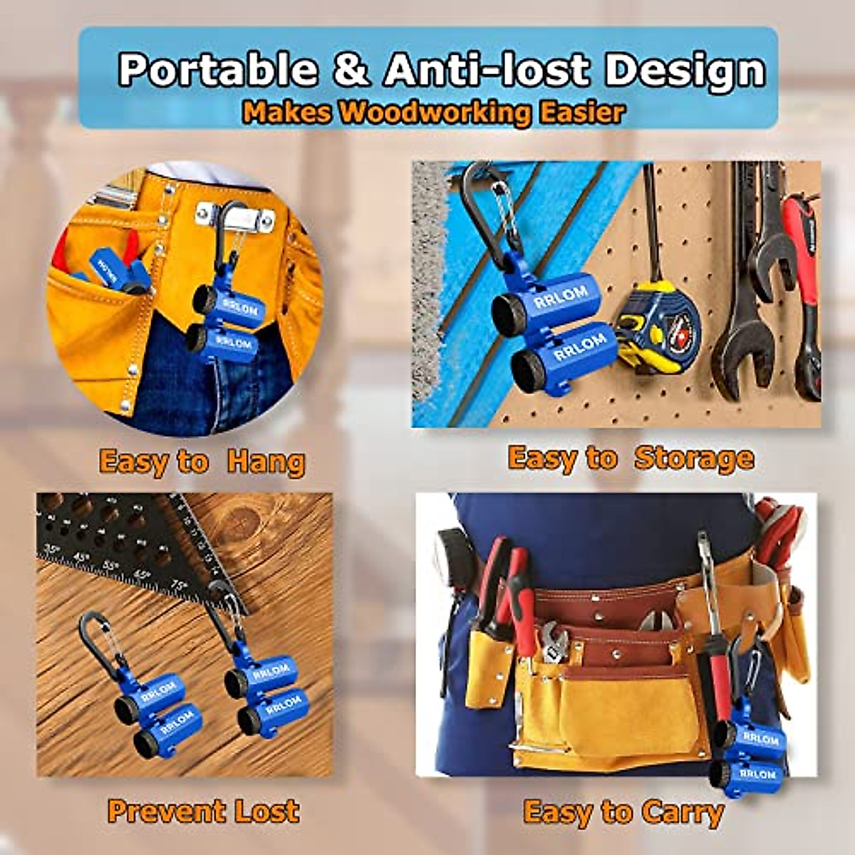 RRLOM Stair Gauges for Framing Square with Holder, Tall Stair Gauges Layout Attachement Tool for Carpentry Squares, Circular Saw Metal Stair, Carpentry Squares Stair Rafter Gauge Clamp