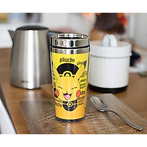 Pokemon Pikachu Travel Mug With Stainless Steel Lid, 16 Ounces