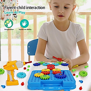 IIROMECI Gears Toys for Kids Ages 4-8, STEM Educational Construction Toys, Super Building Toy Set for Boys and Girls, Engineering Building Blocks Creative Learning Toy Set