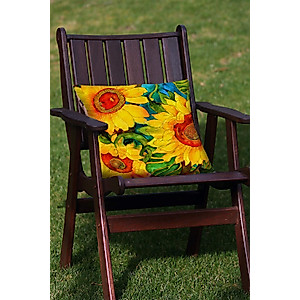 Toland Home Garden 761235 Set of 2 Sunny Sunflowers Fall Pillow Covers 18x18 Inch Flower Outdoor Square Indoor Decorative Throw Pillows