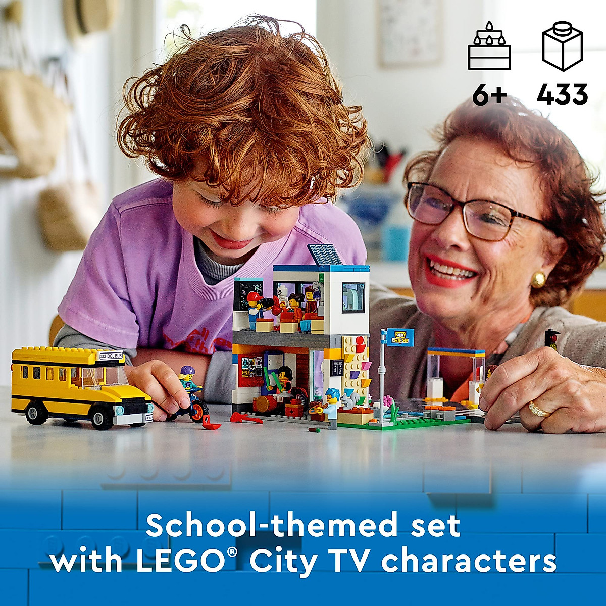 LEGO City School Day 60329 Building Kit; Toy School Playset with 2 City TV Characters, for Kids Aged 6 and up (433 Pieces)