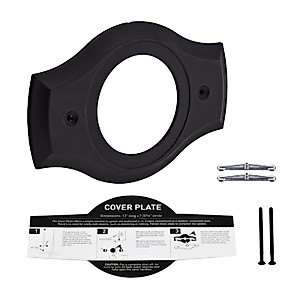 Renovation Shower Cover Plate for 2-Handle or 3-Handle to 1-Handle Shower Updates, Matte Black