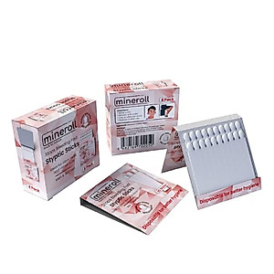 Mineroll Styptic Stick Shave Accessories (4-Packs, 80-Sticks) Stops Bleeding for Razor Nicks and Minor Cuts for Men & Women, Sanitary and Great for Barbers & Personal, Shaving Kit Essential (1)