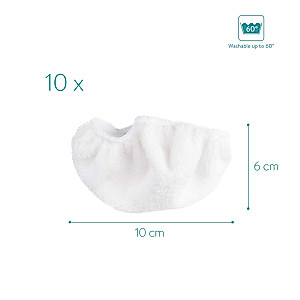 Navaris Microfibre Pads for Steam Cleaner - Set of 10 Replacement Cloths Handheld Steamer 49454 - Washable Wipes for Floor, Wall, Cleaning