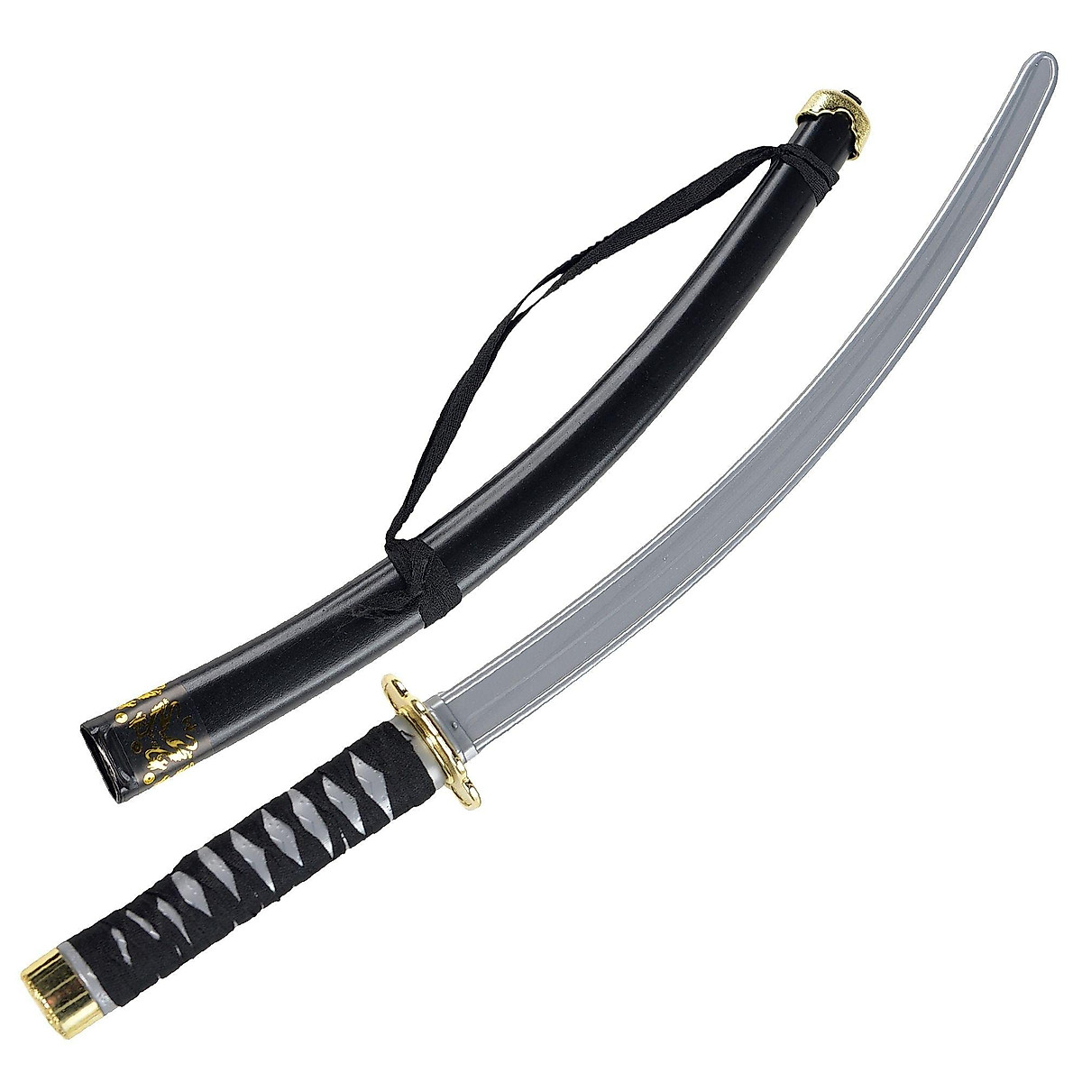 Plastic Ninja Sword 29" (Pack of 1) - Sleek Silver & Black Plastic - Realistic Design for Costume & Play for Kids & Adults